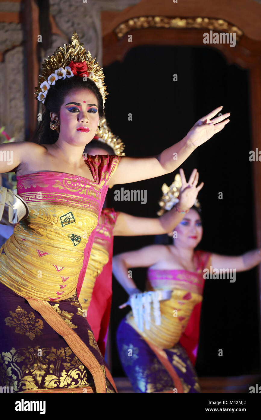 Legong dancer performing traditional Legong dance in Ubud Palace.Ubud ...