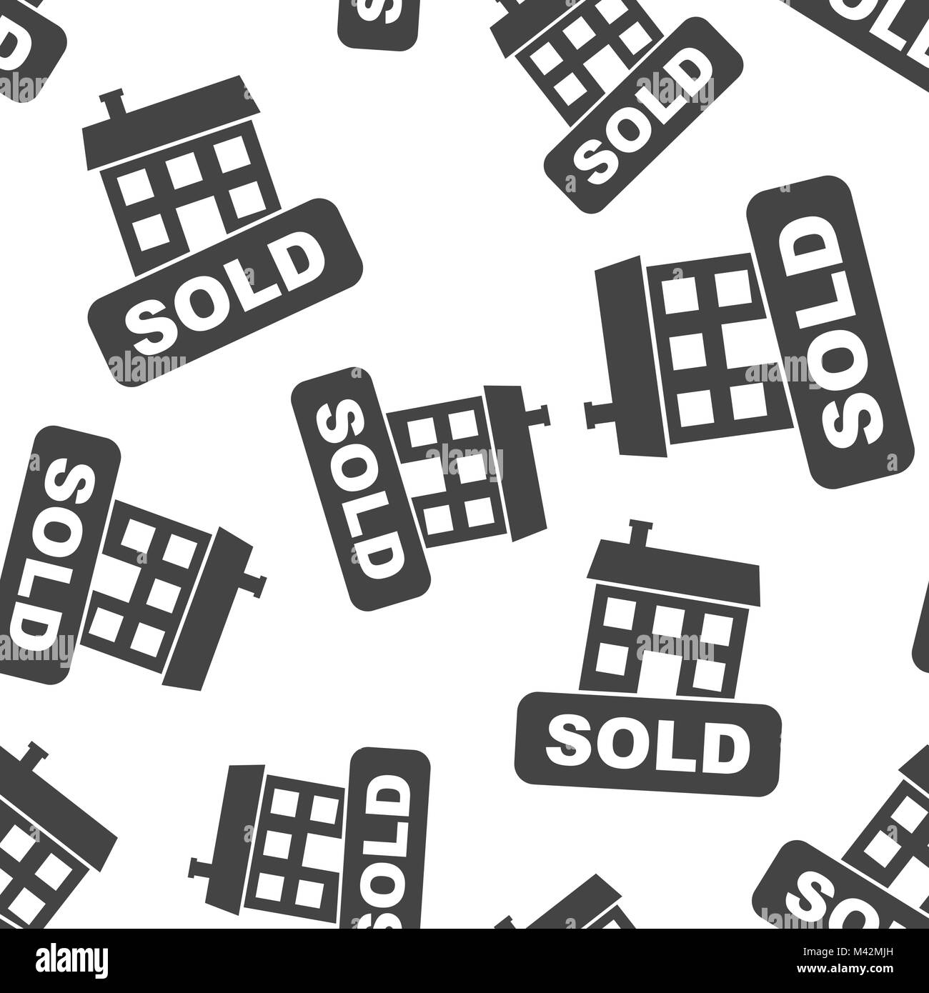 Sold house seamless pattern background. Business flat vector ...