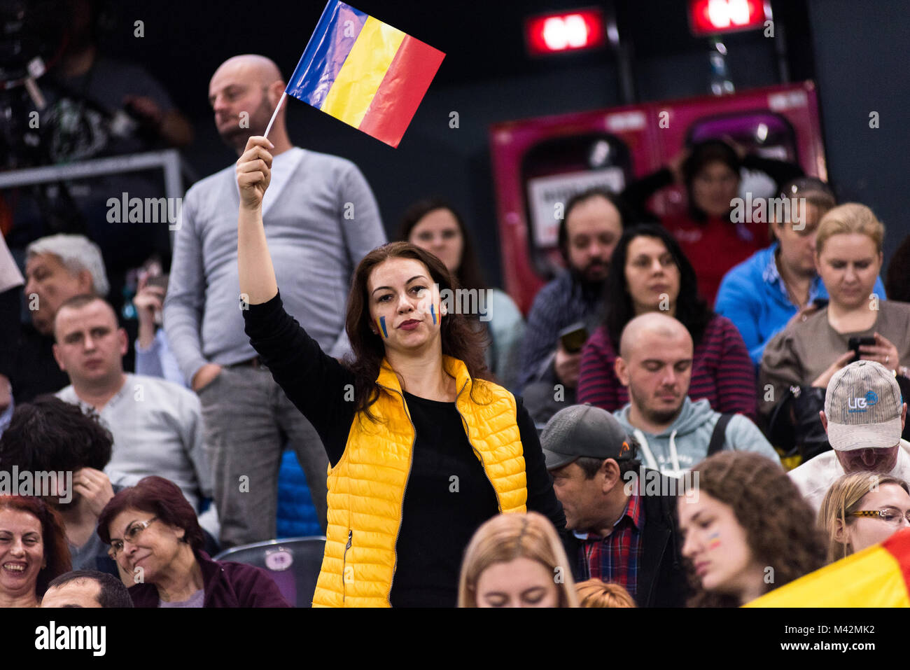 CLUJ NAPOCA, ROMANIA - FEBRUARY 11, 2018: Crowd of people, Romanian ...