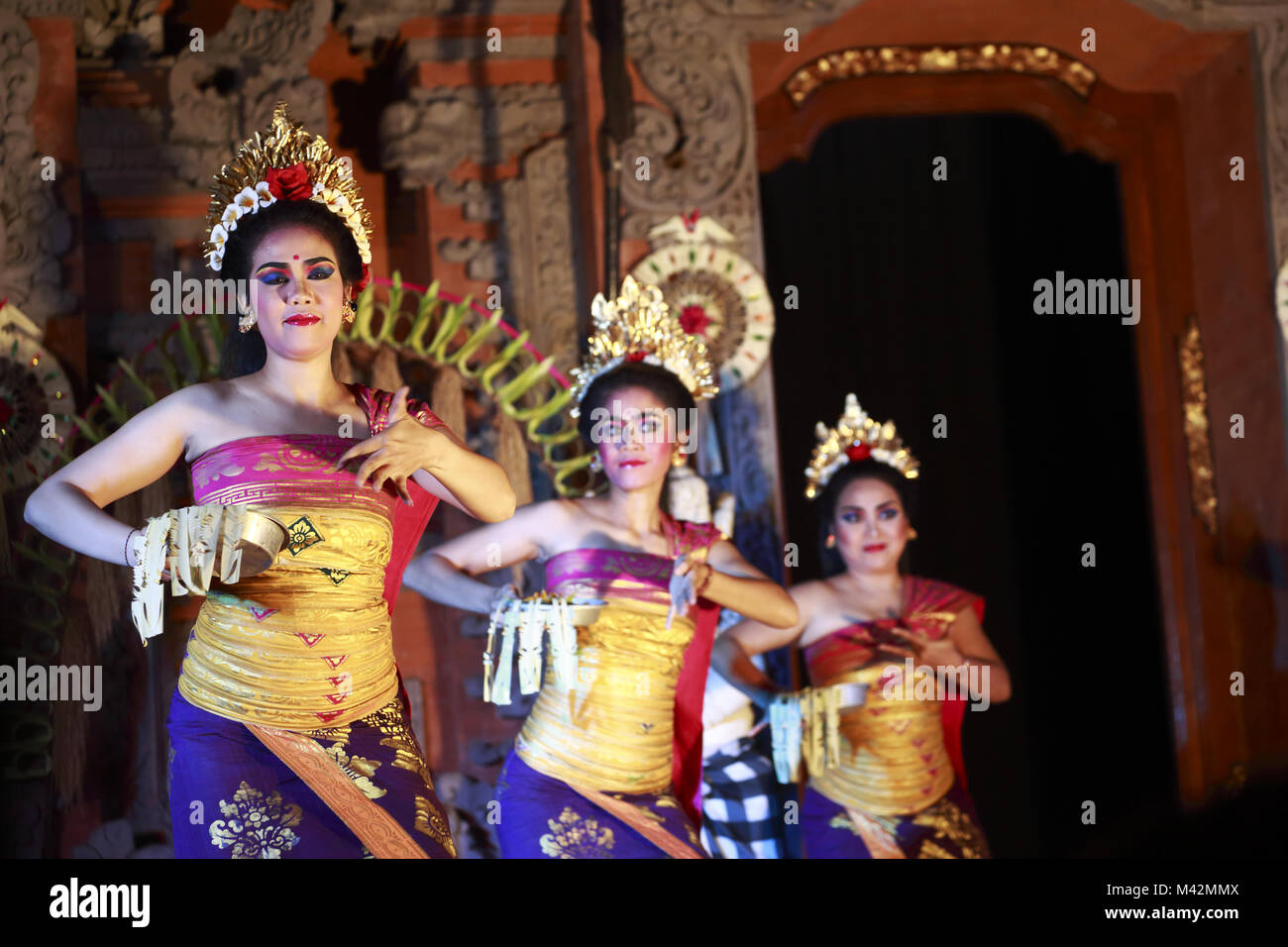 Legong dancer performing traditional Legong dance in Ubud Palace.Ubud ...