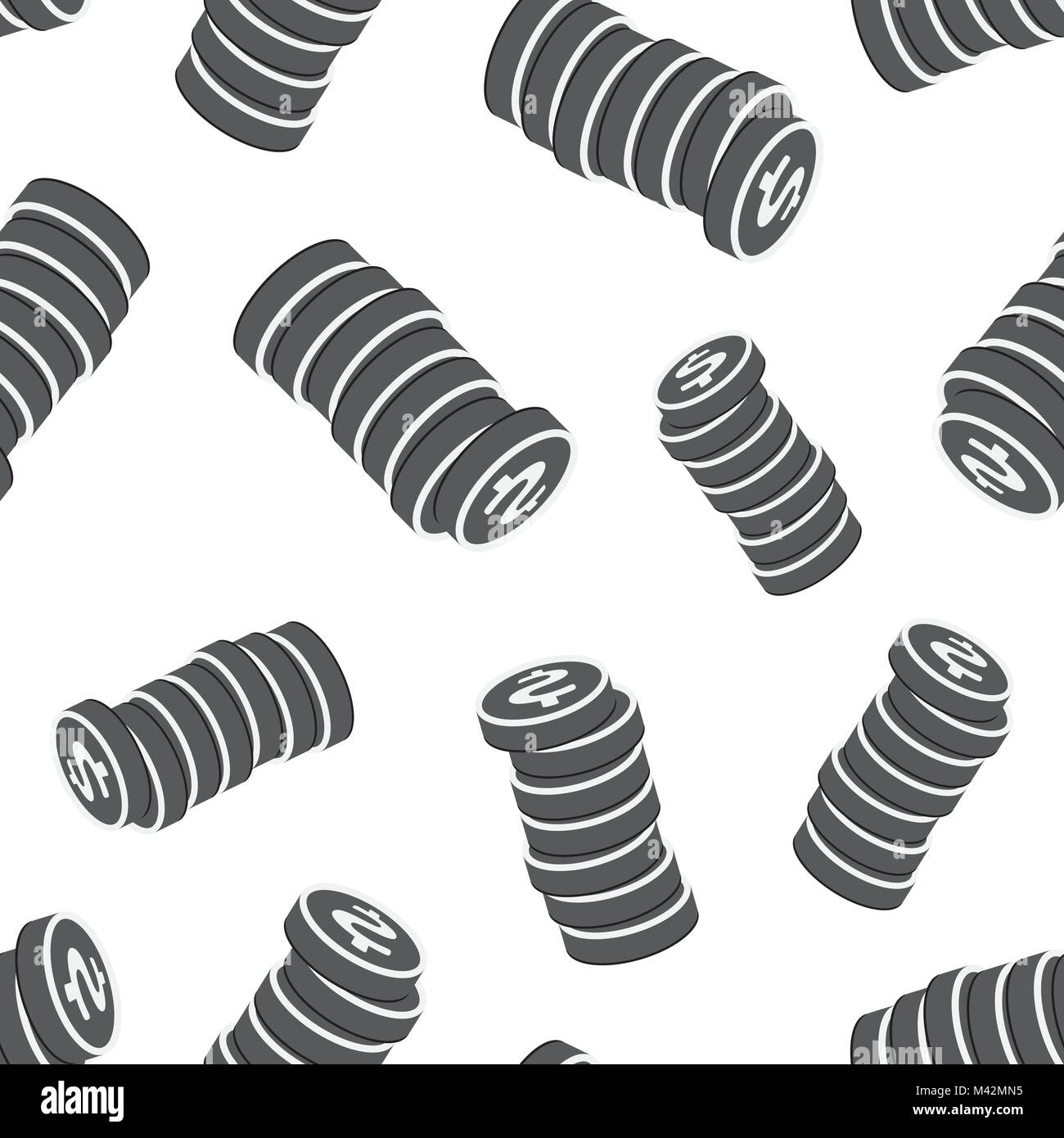 Money dollar coins seamless pattern background. Business flat vector ...