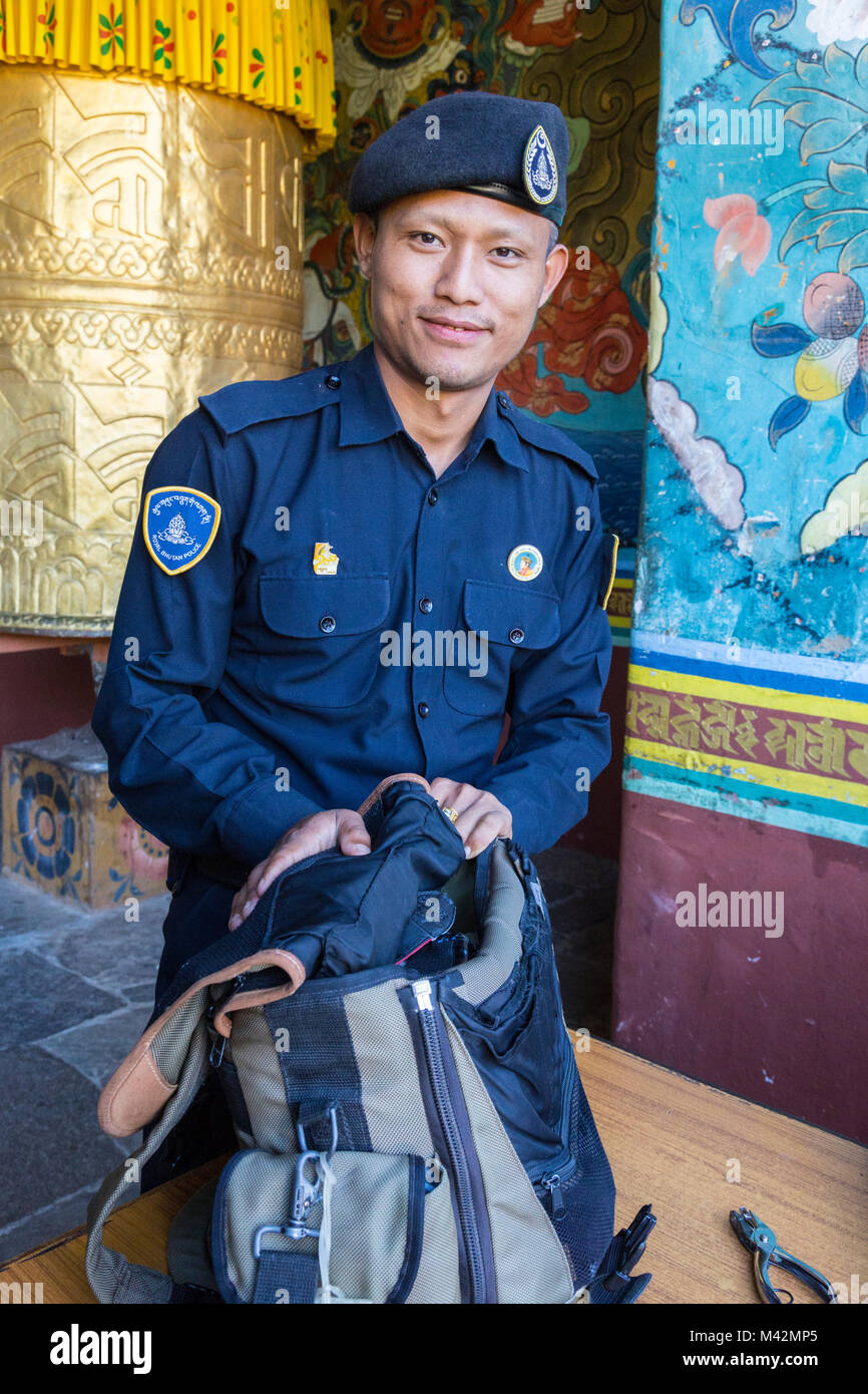 Punakha, Bhutan. Security Guard at the Punakha Dzong (Fortress ...