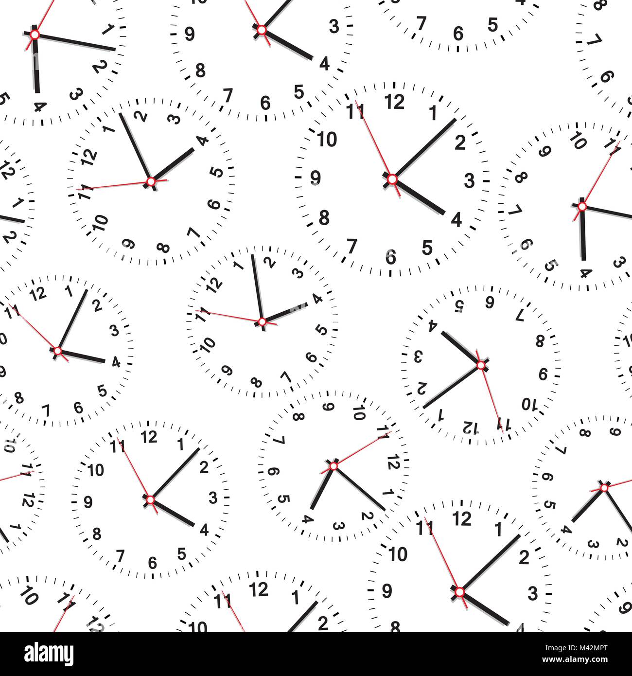 Clock seamless pattern background. Business flat vector illustration ...