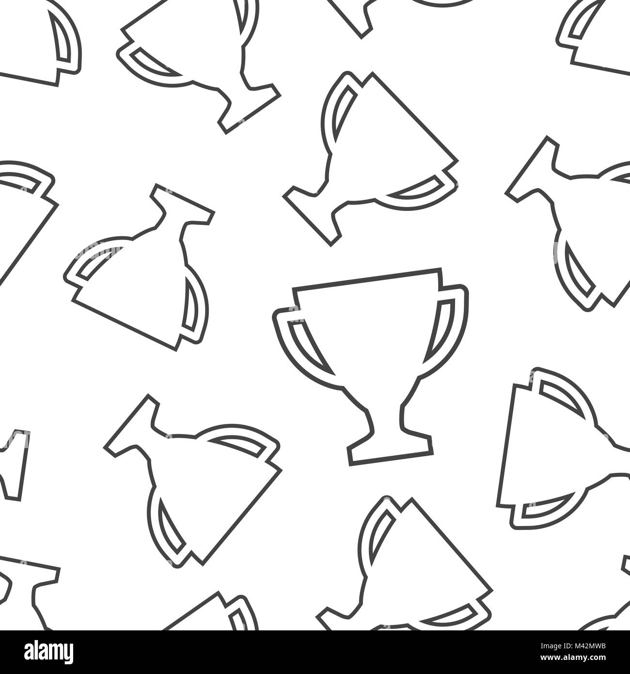 Trophy cup seamless pattern background. Business flat vector ...