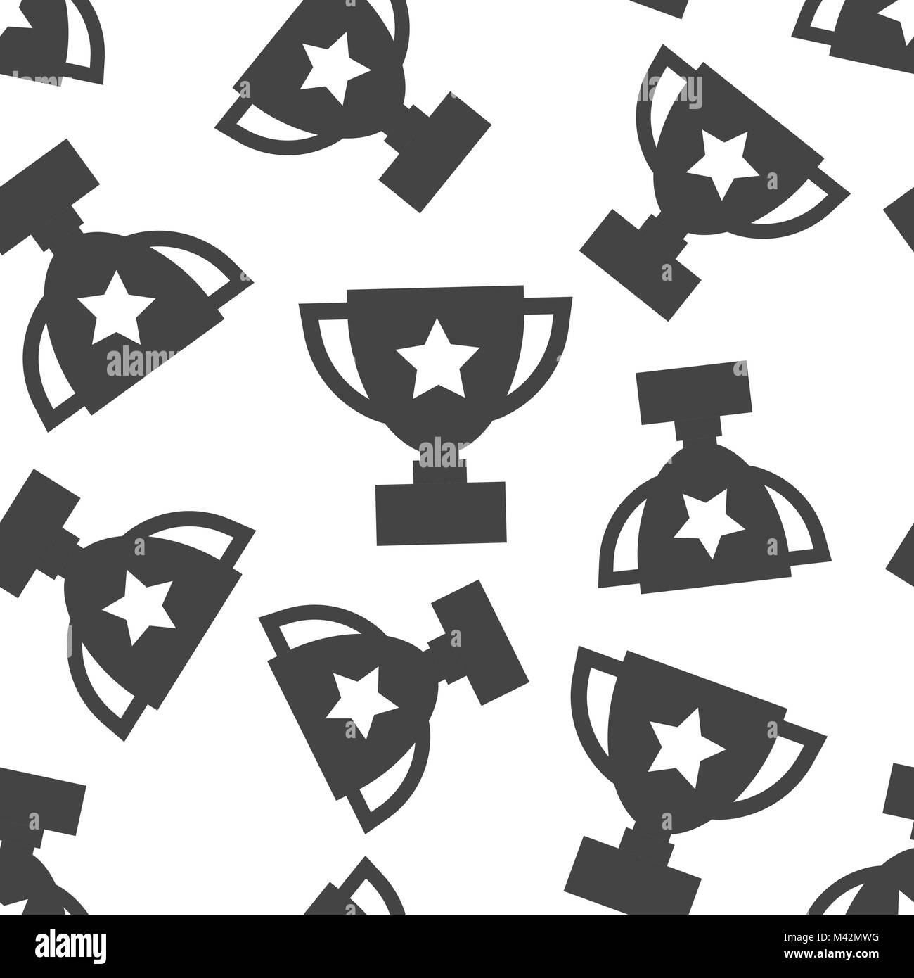 Trophy cup seamless pattern background. Business flat vector ...