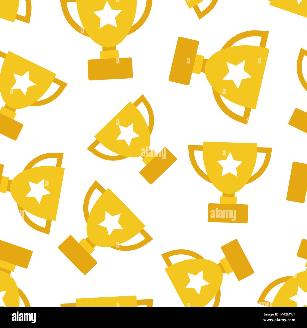 Trophy cup seamless pattern background. Business flat vector ...