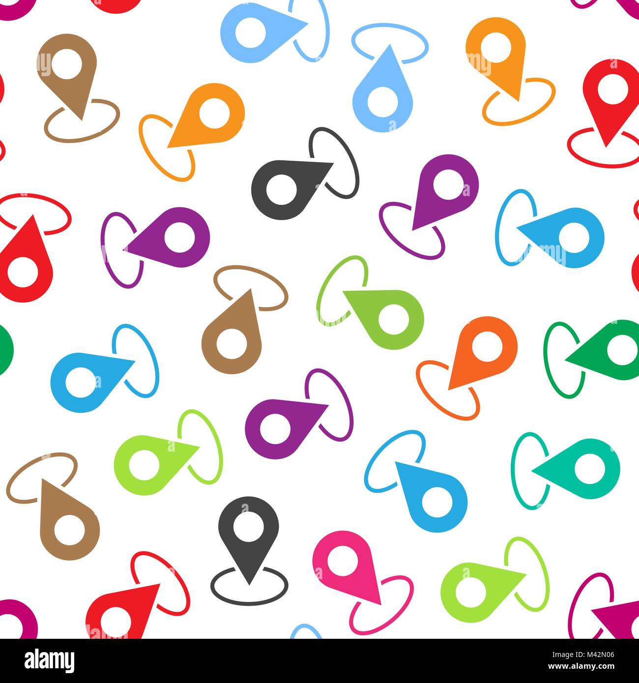 Pin location seamless pattern background. Business flat vector ...
