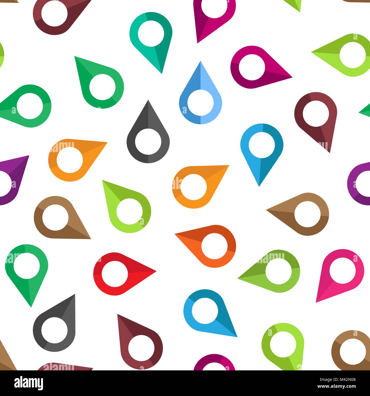 Pin location seamless pattern background. Business flat vector illustration. Navigation map, gps ...