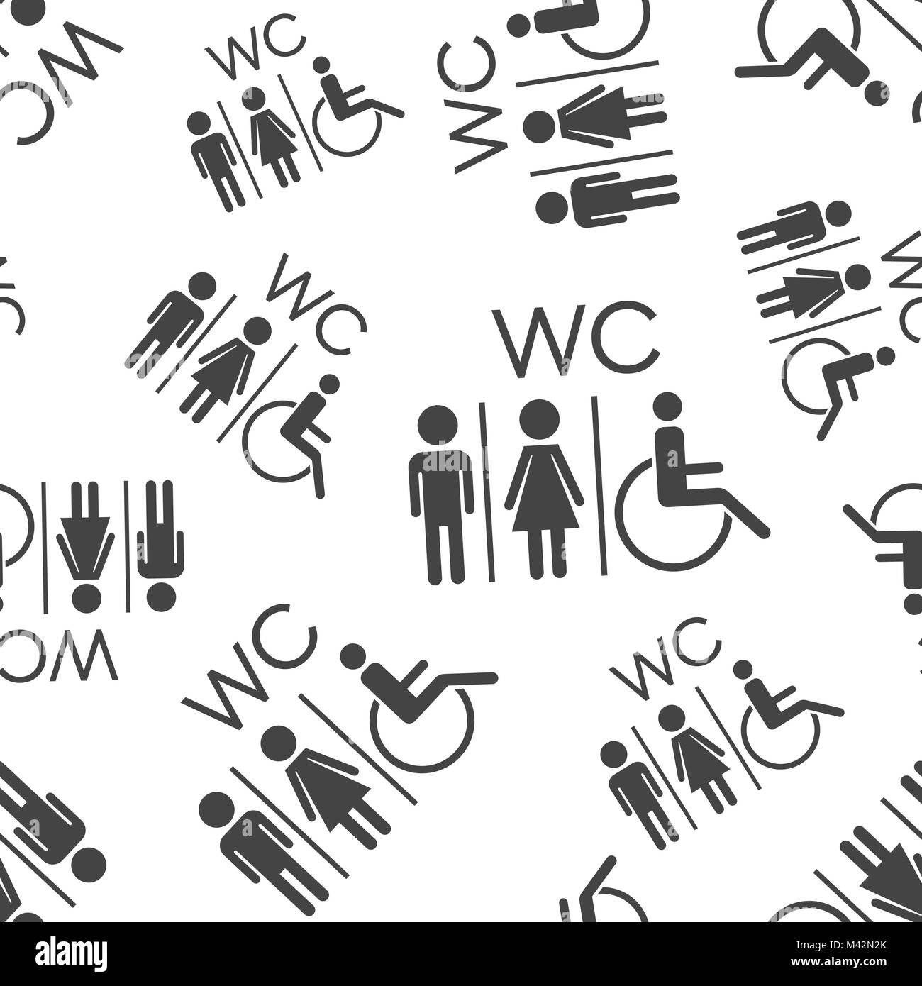 WC, toilet seamless pattern background. Business flat vector ...
