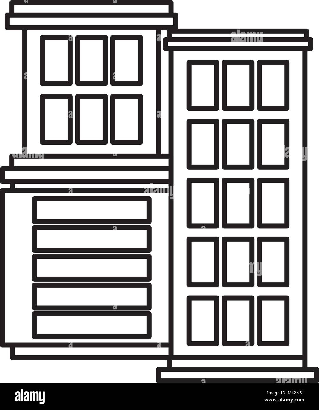 big buildings facade front vector illustration design Stock Vector ...