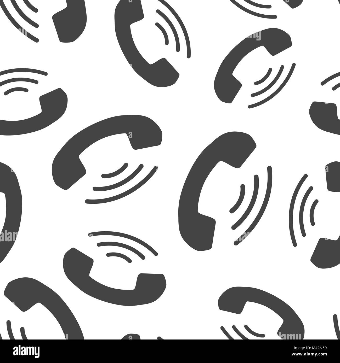 Phone contact, support service seamless pattern background. Business ...