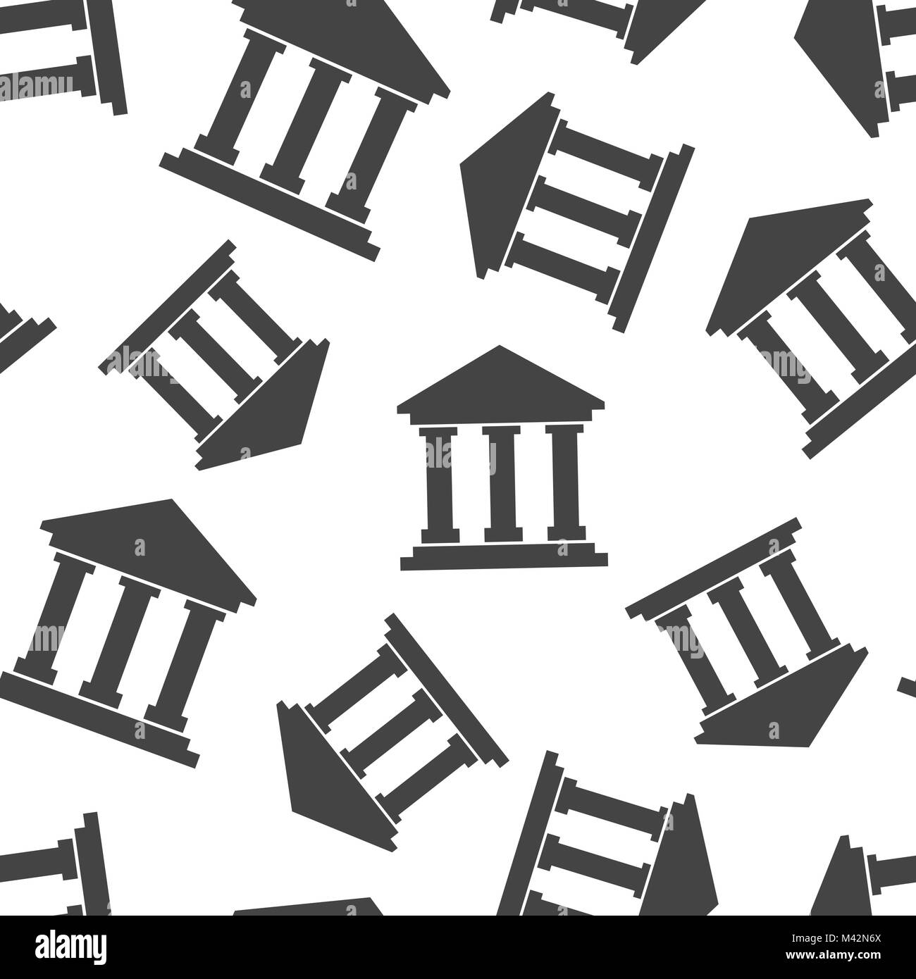 Bank building seamless pattern background. Business flat vector ...