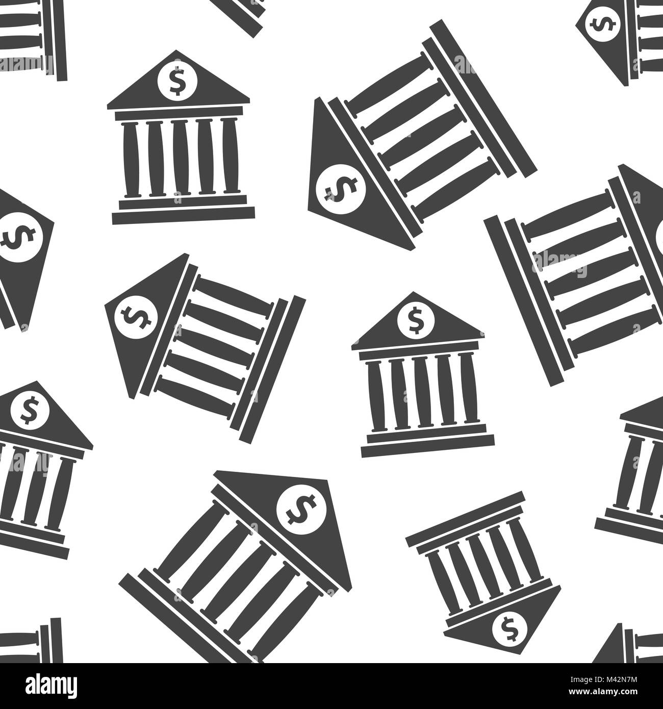 Bank building seamless pattern background. Business flat vector ...