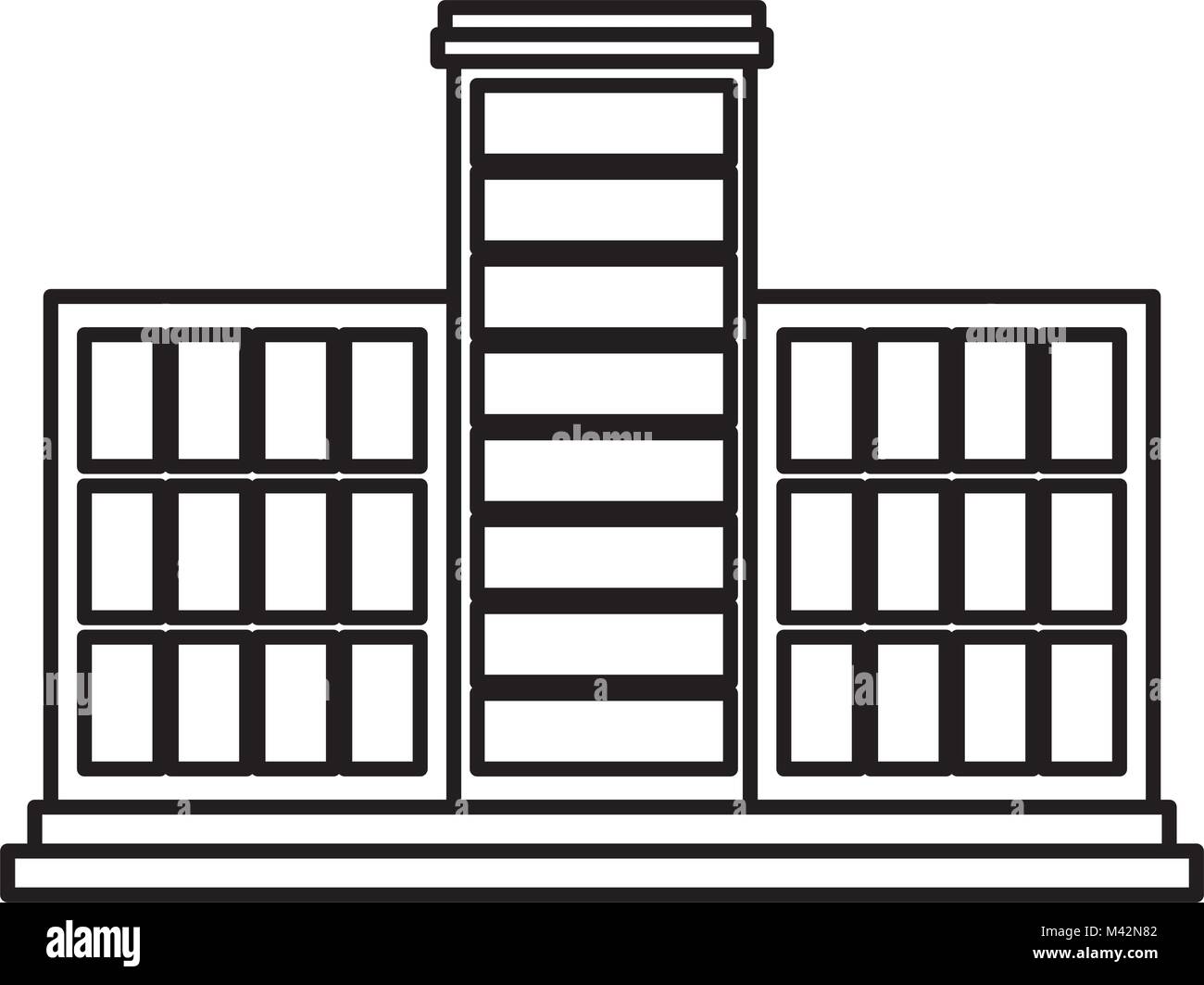 big building facade front vector illustration design Stock Vector Image ...