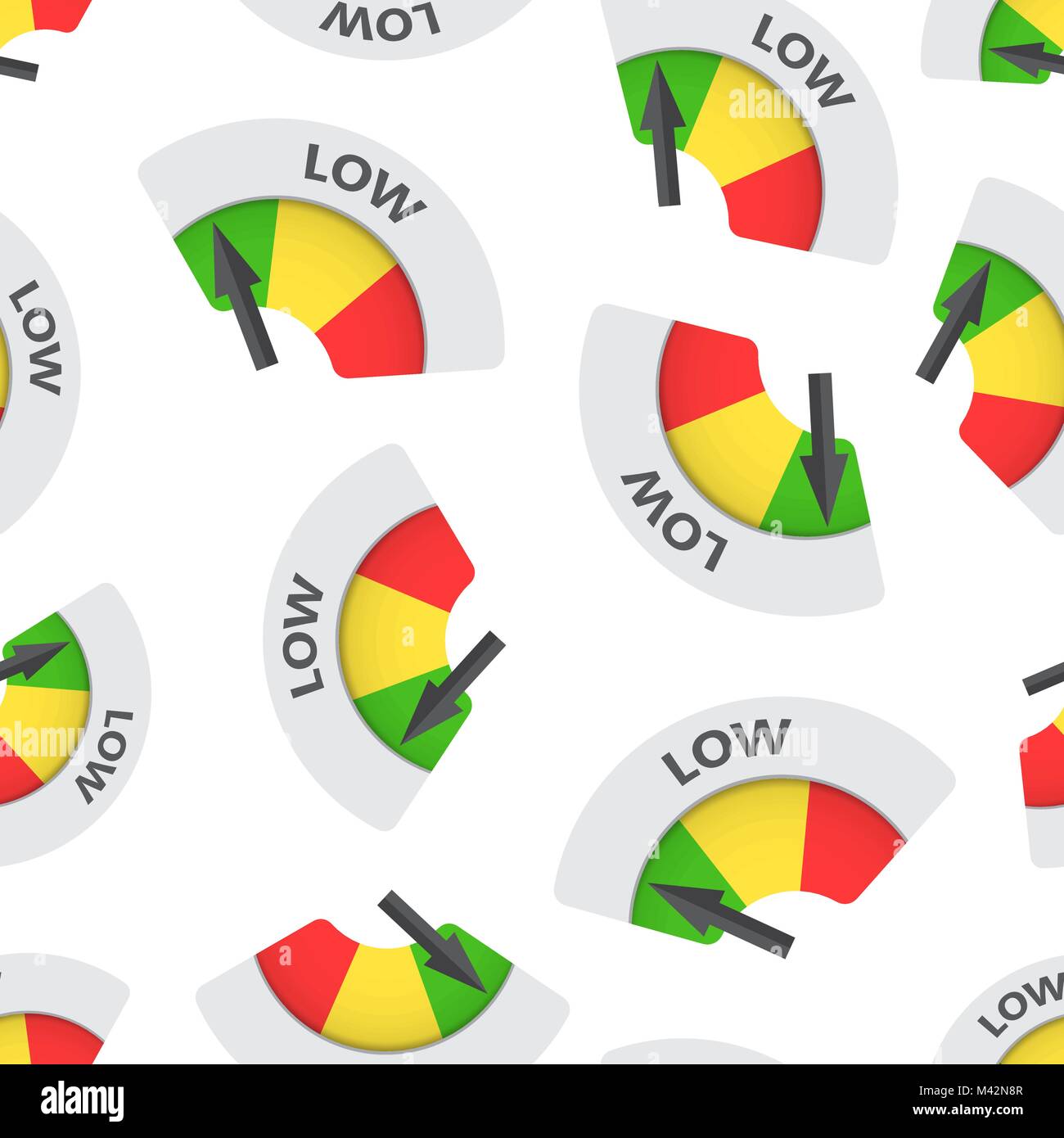 Low level risk gauge seamless pattern background. Business flat vector ...