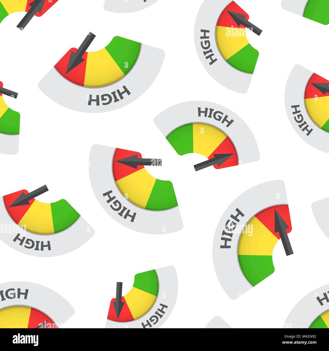 High level risk gauge seamless pattern background. Business flat vector ...