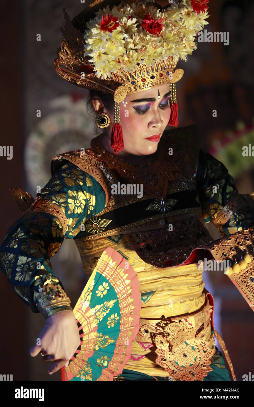 Legong dancer performing traditional Legong dance in Ubud Palace.Ubud ...