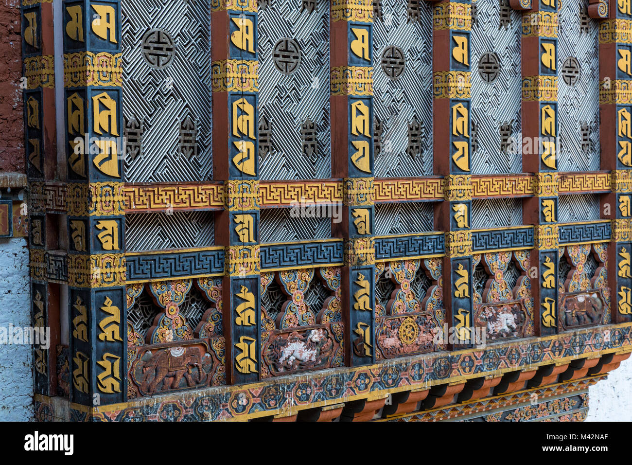Punakha, Bhutan. Decorative Woodwork on the Temple in the Punakha Dzong ...
