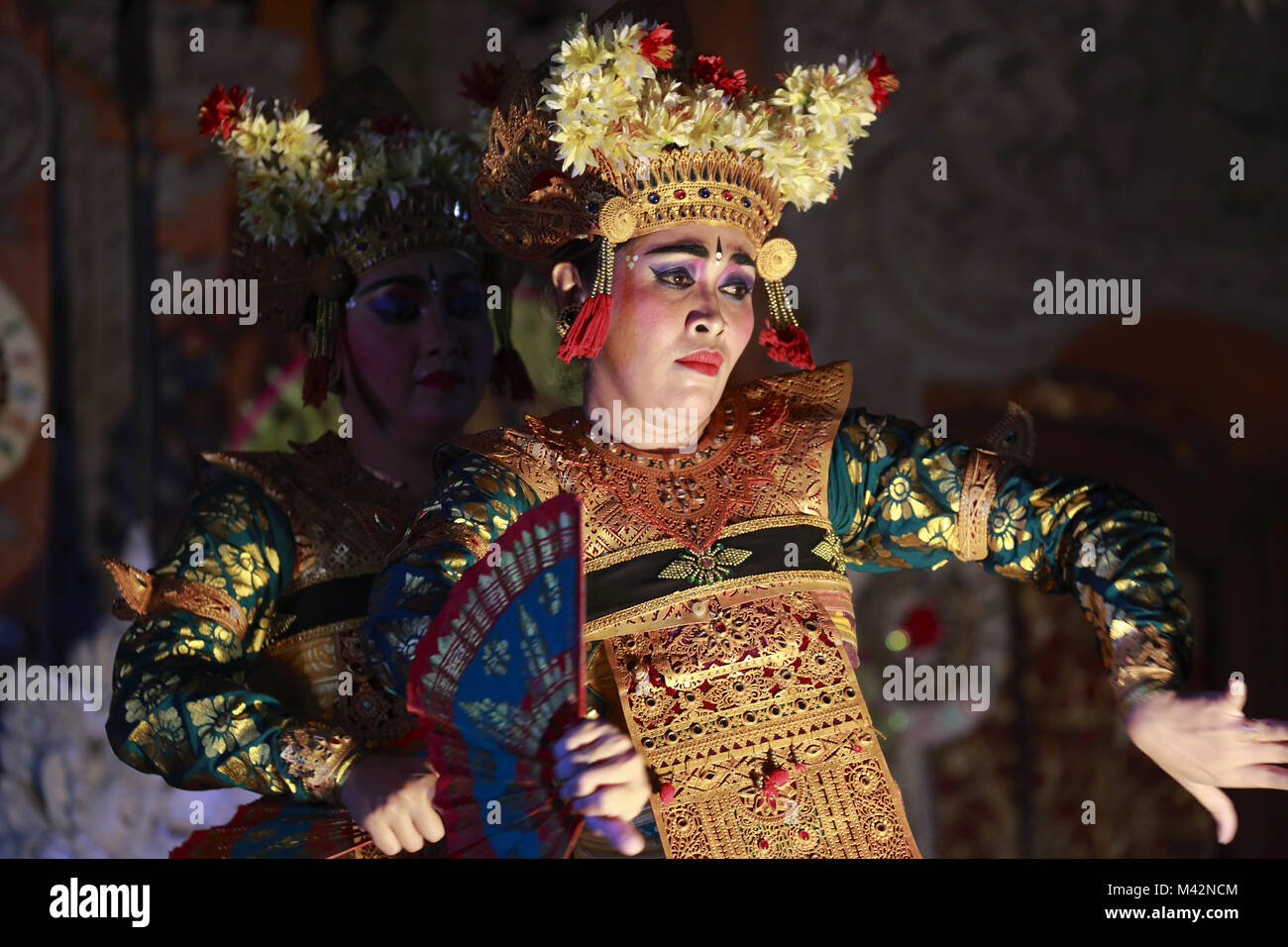 Legong dancer performing traditional Legong dance in Ubud Palace.Ubud ...