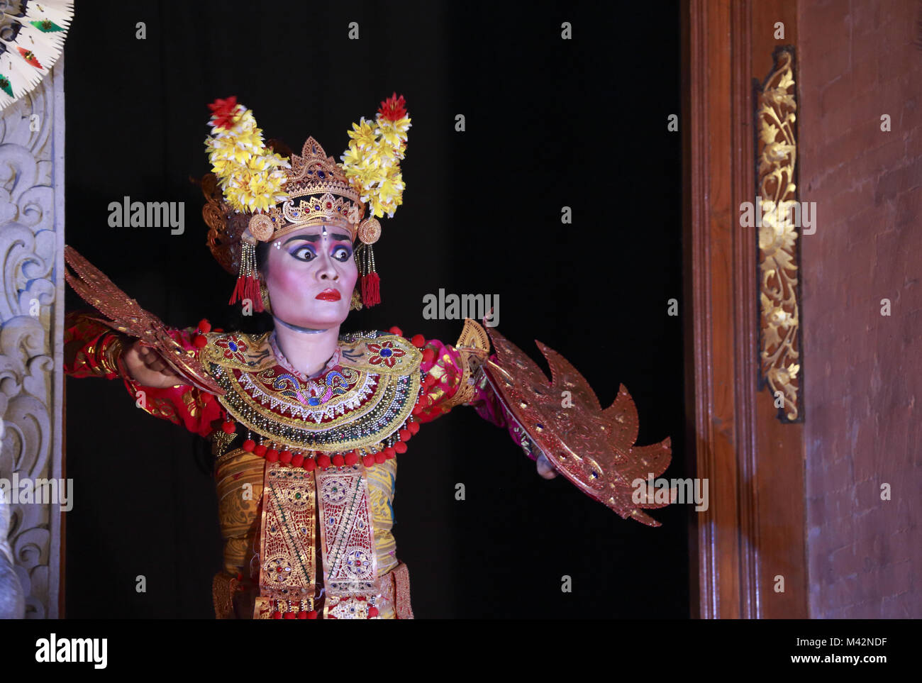 Legong dancer performing traditional Legong dance in Ubud Palace.Ubud ...