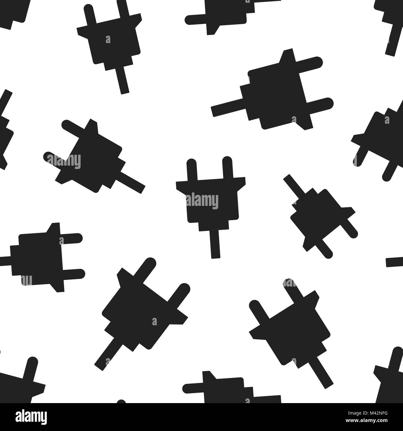 Electric plug seamless pattern background. Business flat vector ...