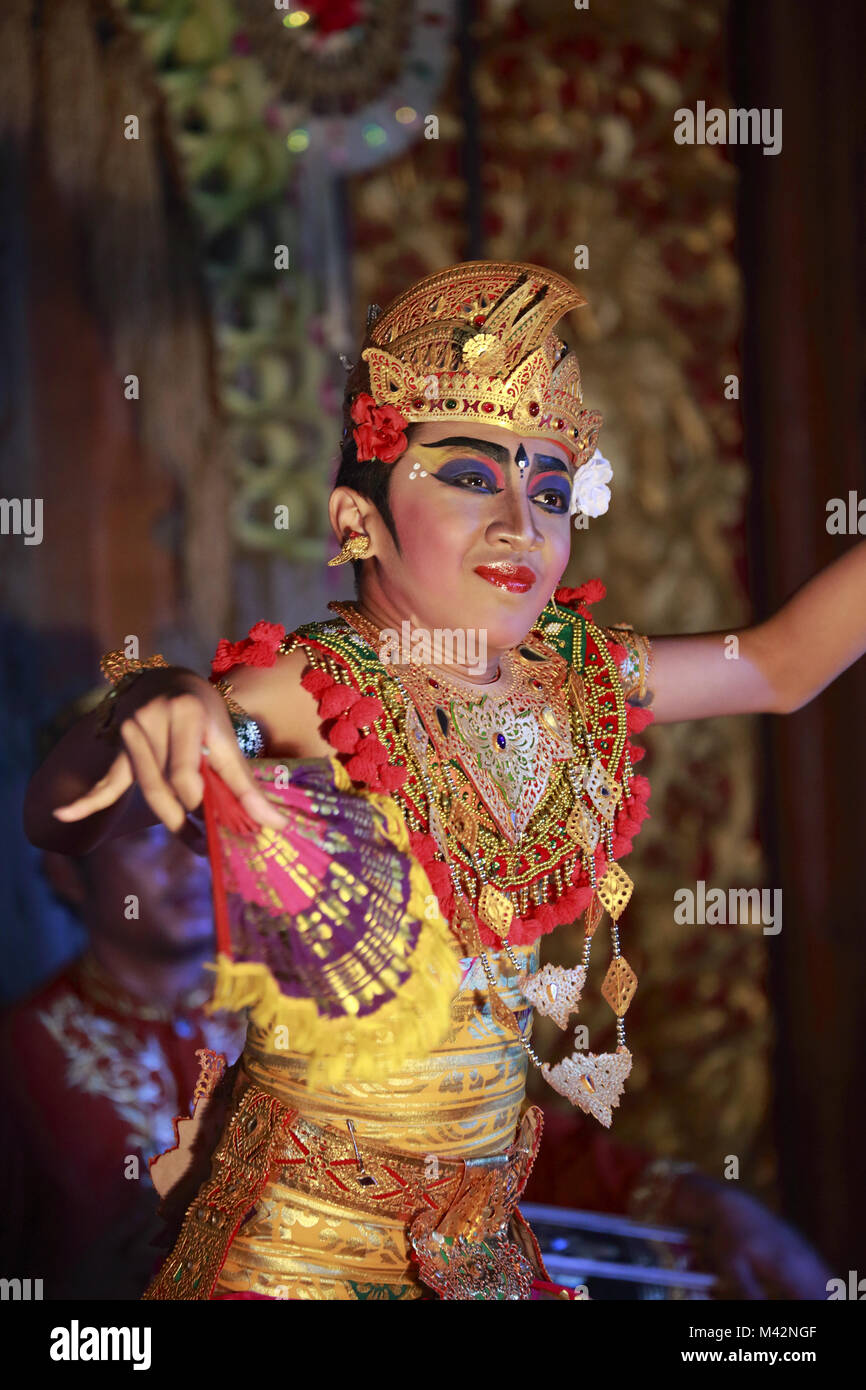 Legong dancer performing traditional Legong dance in Ubud Palace.Ubud ...