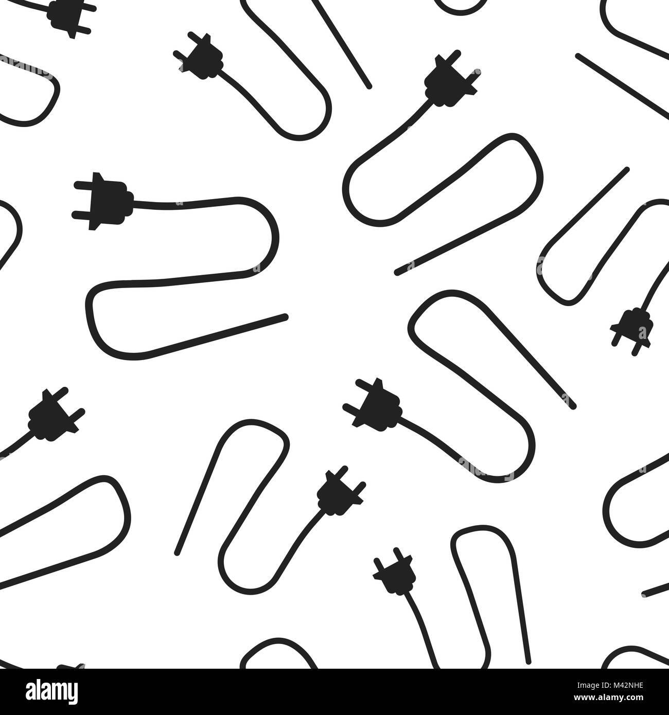 Electric plug seamless pattern background. Business flat vector ...