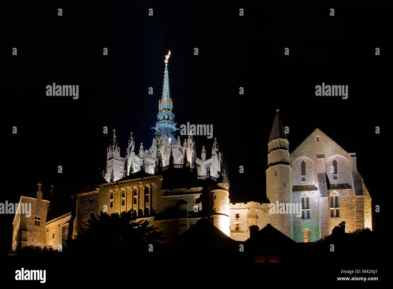 Mont Saint Michel, Normandy, France. Night in Mont Saint Michel Stock ...