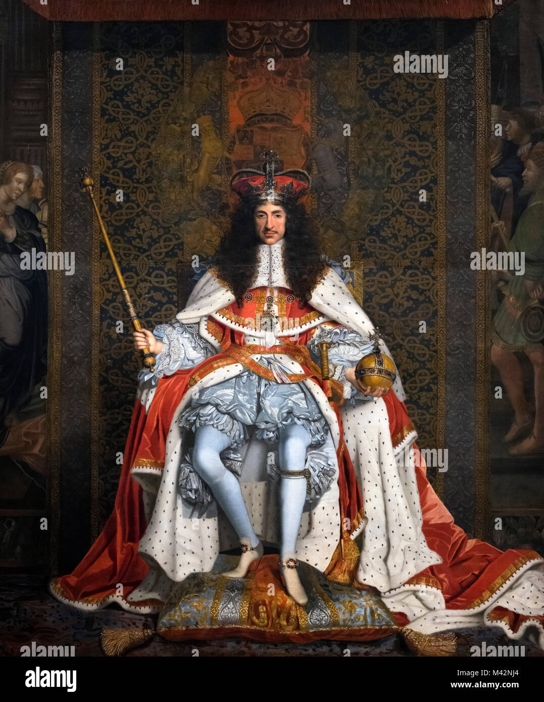 Charles II. Portrait of King Charles II by John Michael Wright, oil on ...