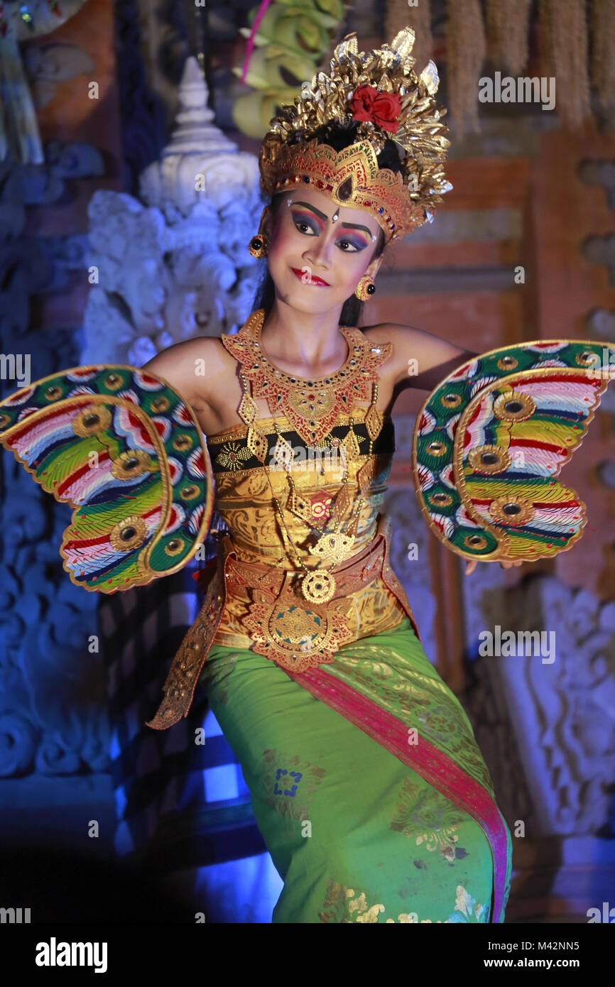 Legong dancer performing traditional Legong dance in Ubud Palace.Ubud ...