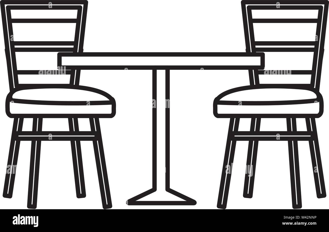 restaurant table and chairs vector illustration design Stock Vector ...