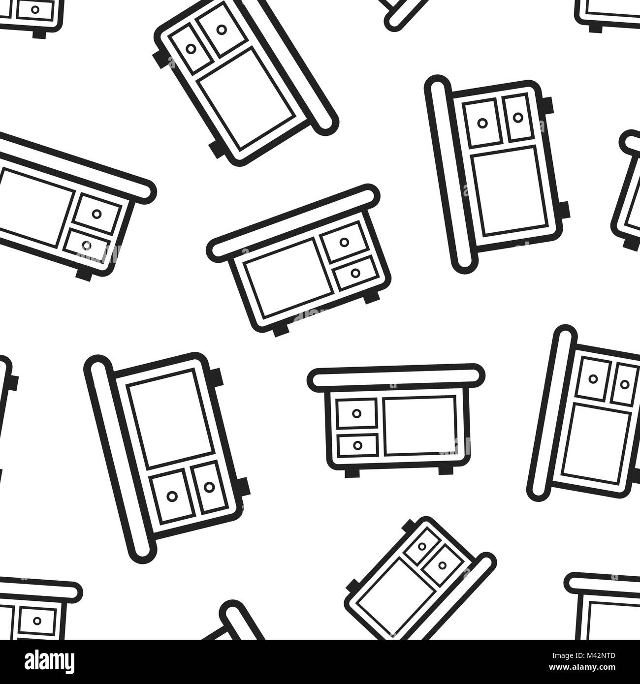 Cupboard furniture seamless pattern background. Business flat vector ...