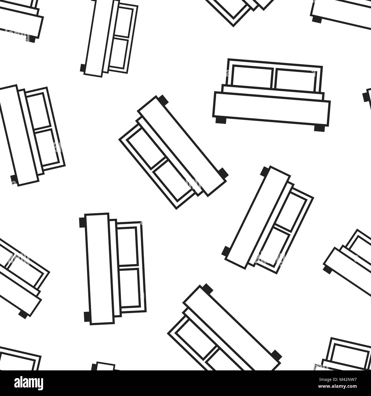 Bed seamless pattern background. Business flat vector illustration. Bed ...