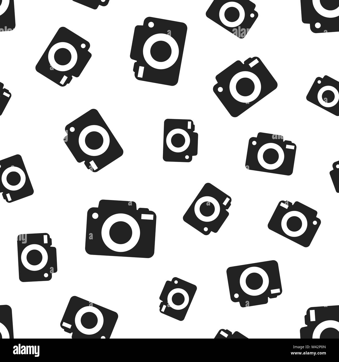 Camera seamless pattern background. Business flat vector illustration ...