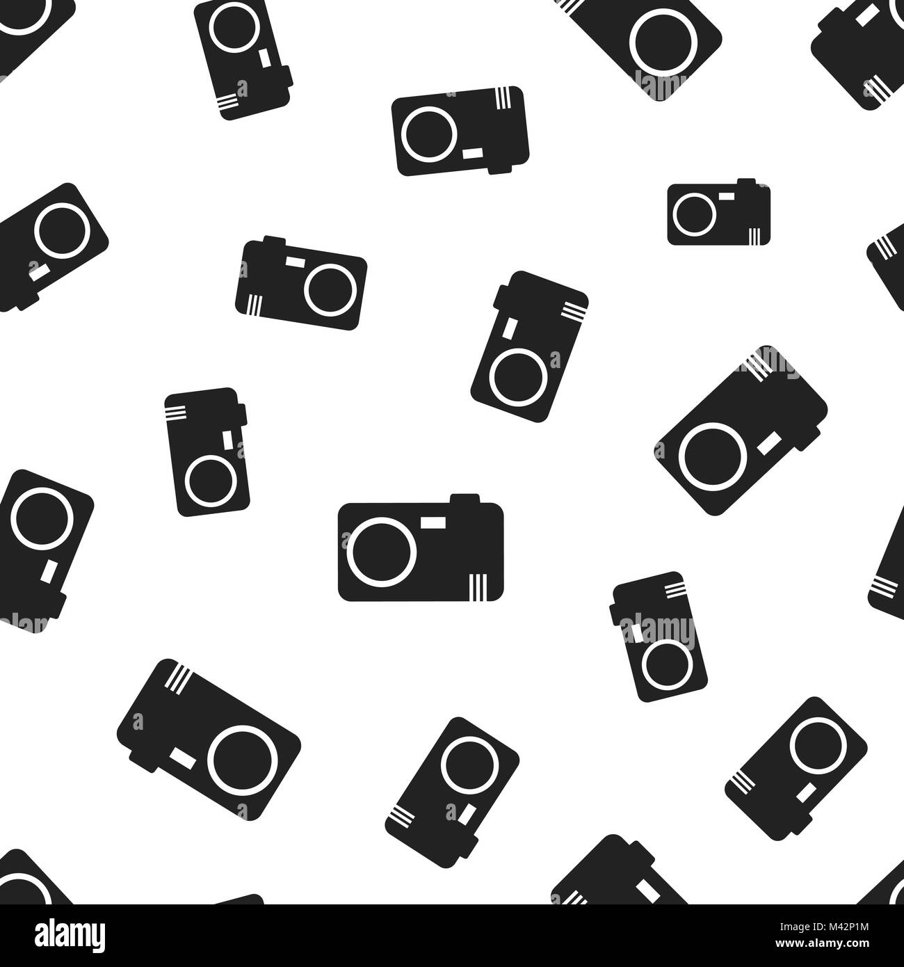 Camera seamless pattern background. Business flat vector illustration ...