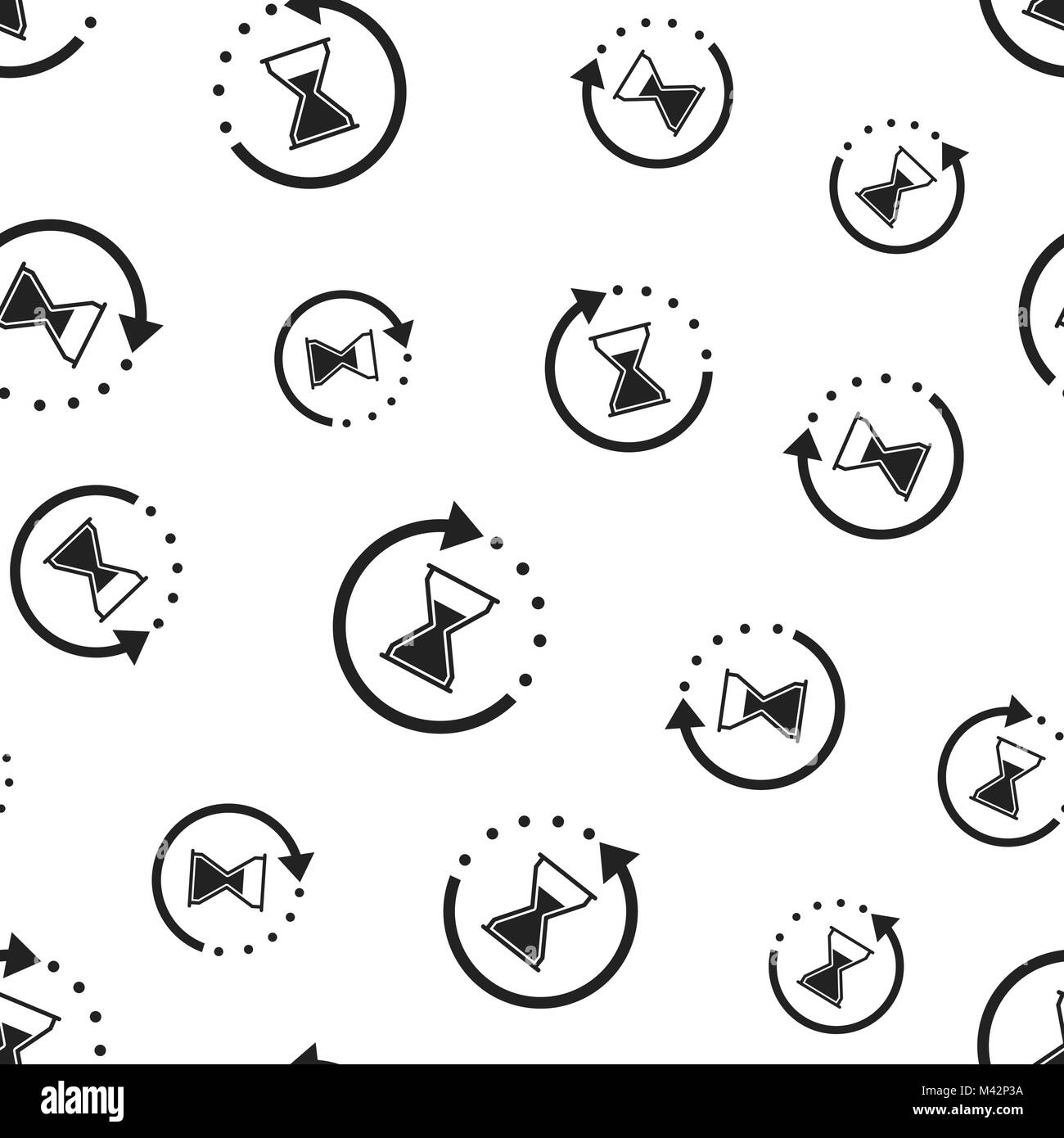 Time sandglass seamless pattern background. Business flat vector ...