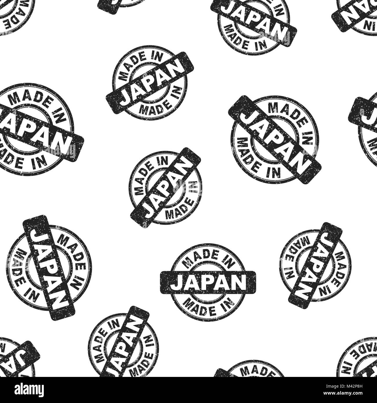 Made in Japan stamp seamless pattern background. Business flat vector ...