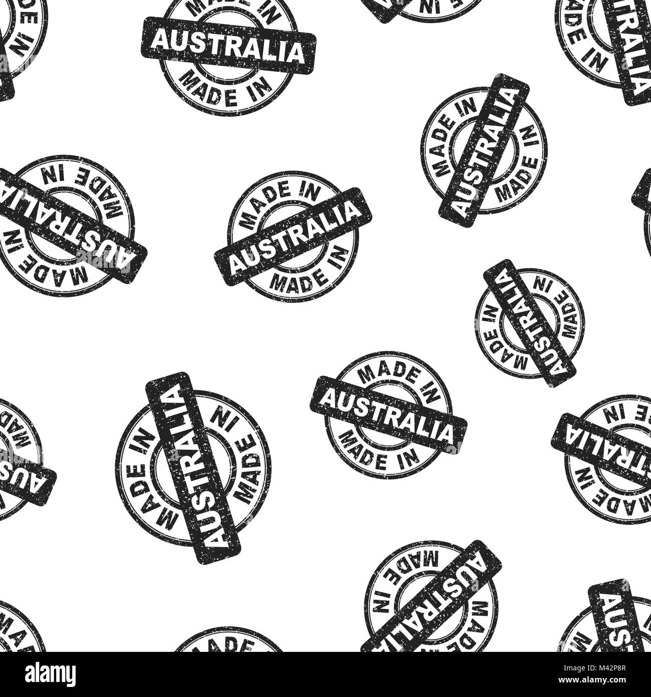 Made in Australia stamp seamless pattern background. Business flat ...