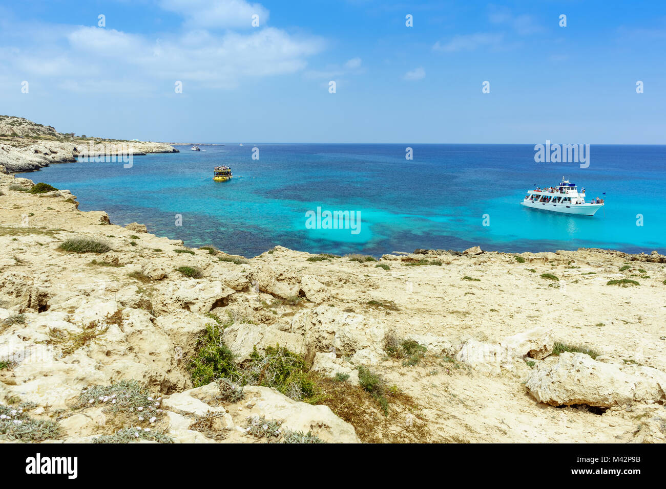 Blue Lagoon with rocky coast in Ayia Napa. Cyprus Stock Photo - Alamy