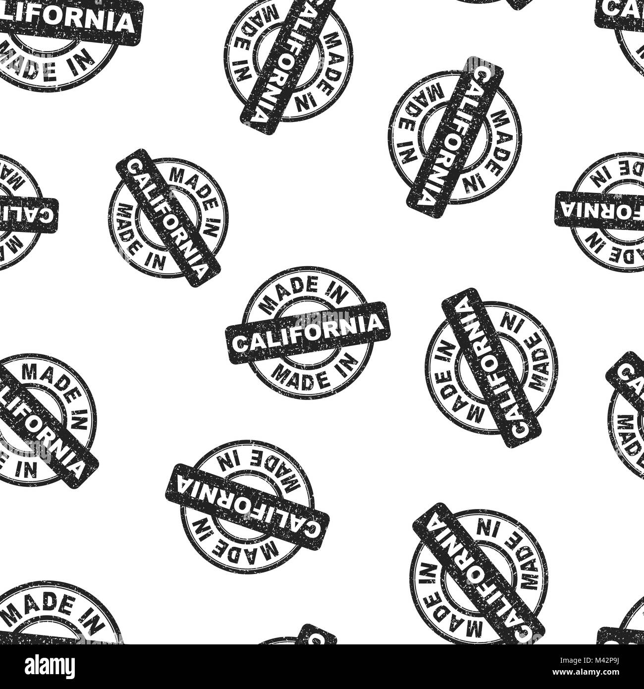 Made in California stamp seamless pattern background. Business flat ...