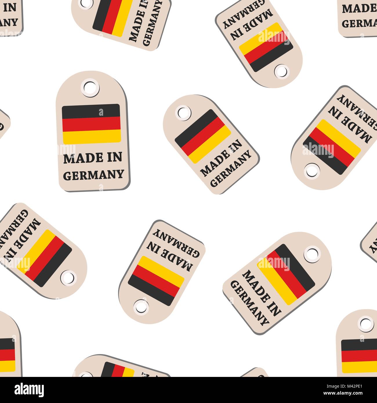 Hang tag made in Germany with flag seamless pattern background ...
