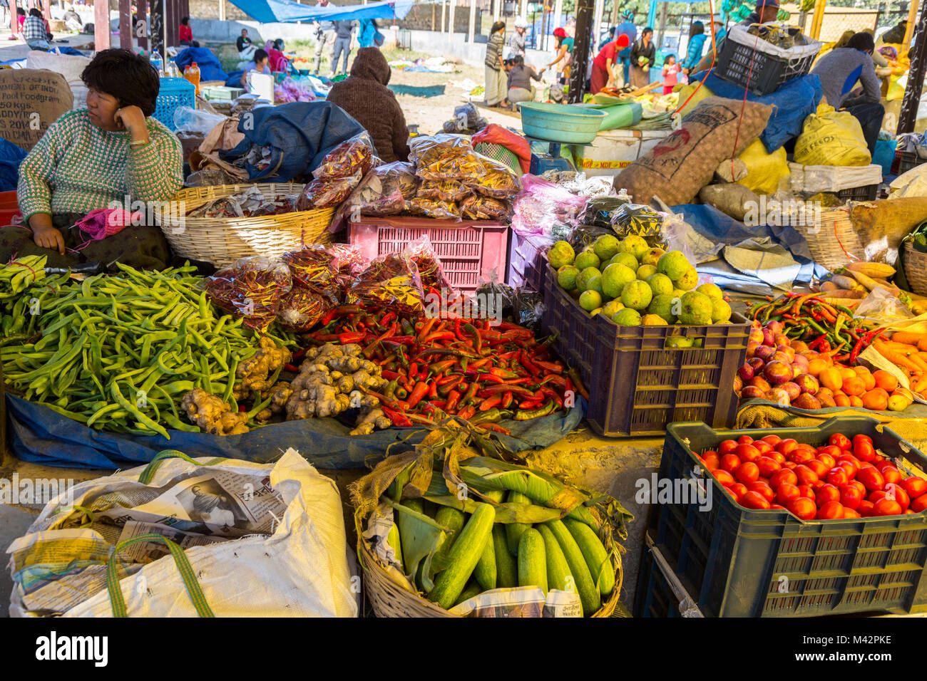 Punakha, Bhutan. Fruit and Vegetable Market Stock Photo - Alamy