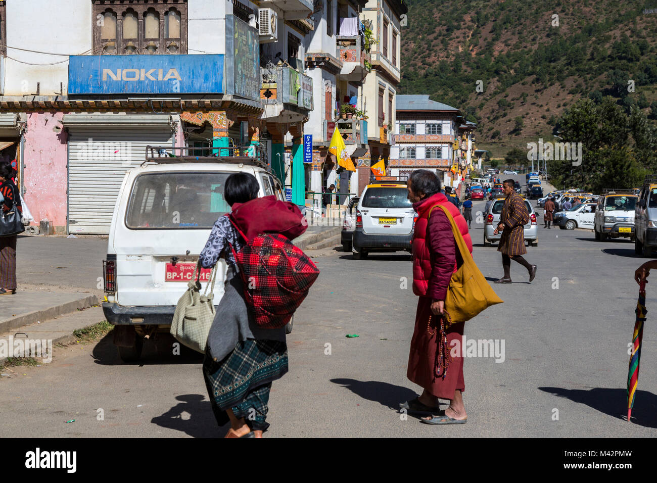 Punakha, Bhutan. Street Scene Stock Photo - Alamy