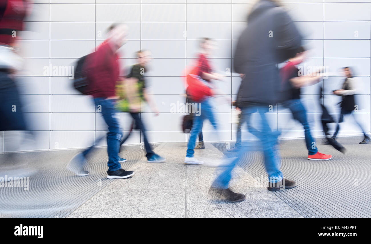 blurred people in a corridor Stock Photo - Alamy