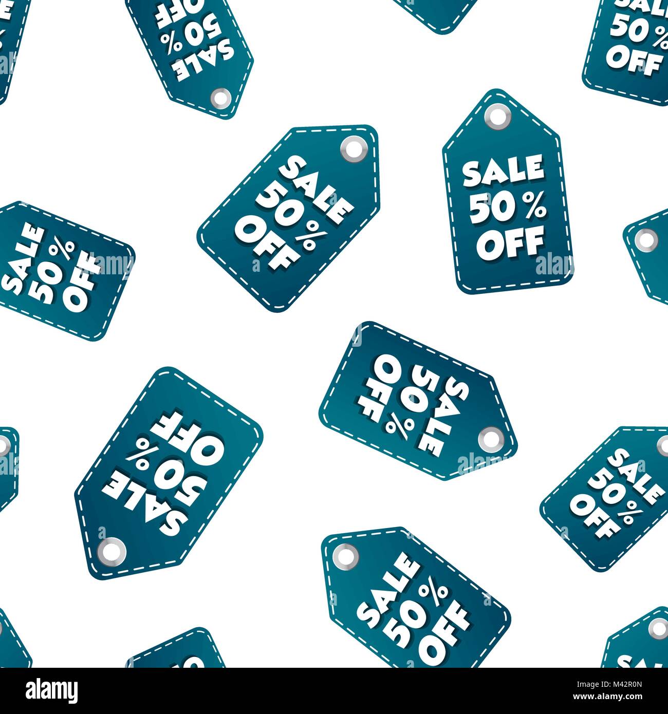 Sale 50% off hang tag seamless pattern background. Business flat vector ...