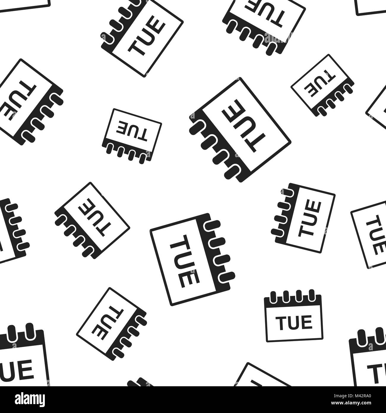 Tuesday calendar page seamless pattern background. Business flat vector ...