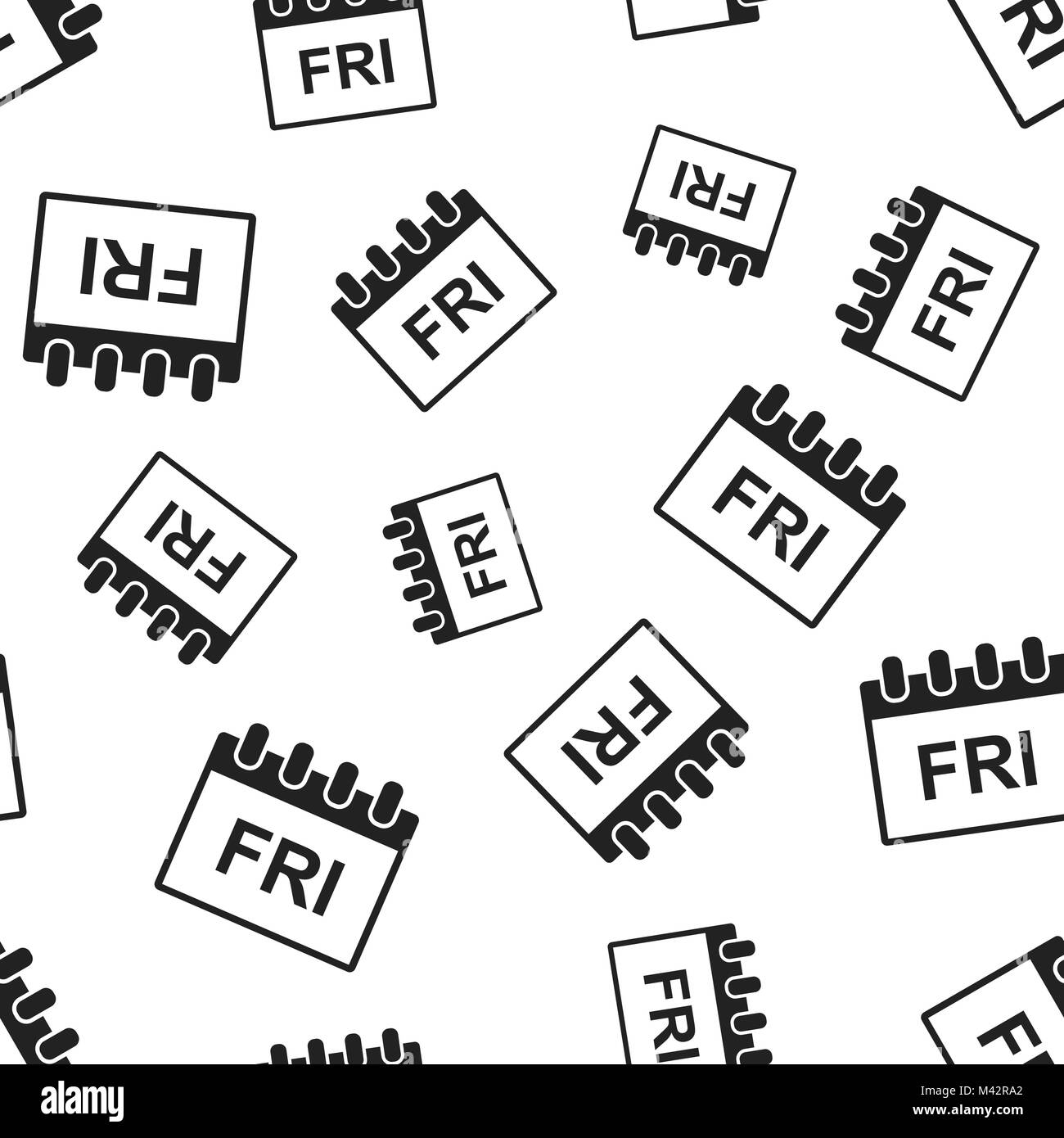 Friday calendar page seamless pattern background. Business flat vector ...