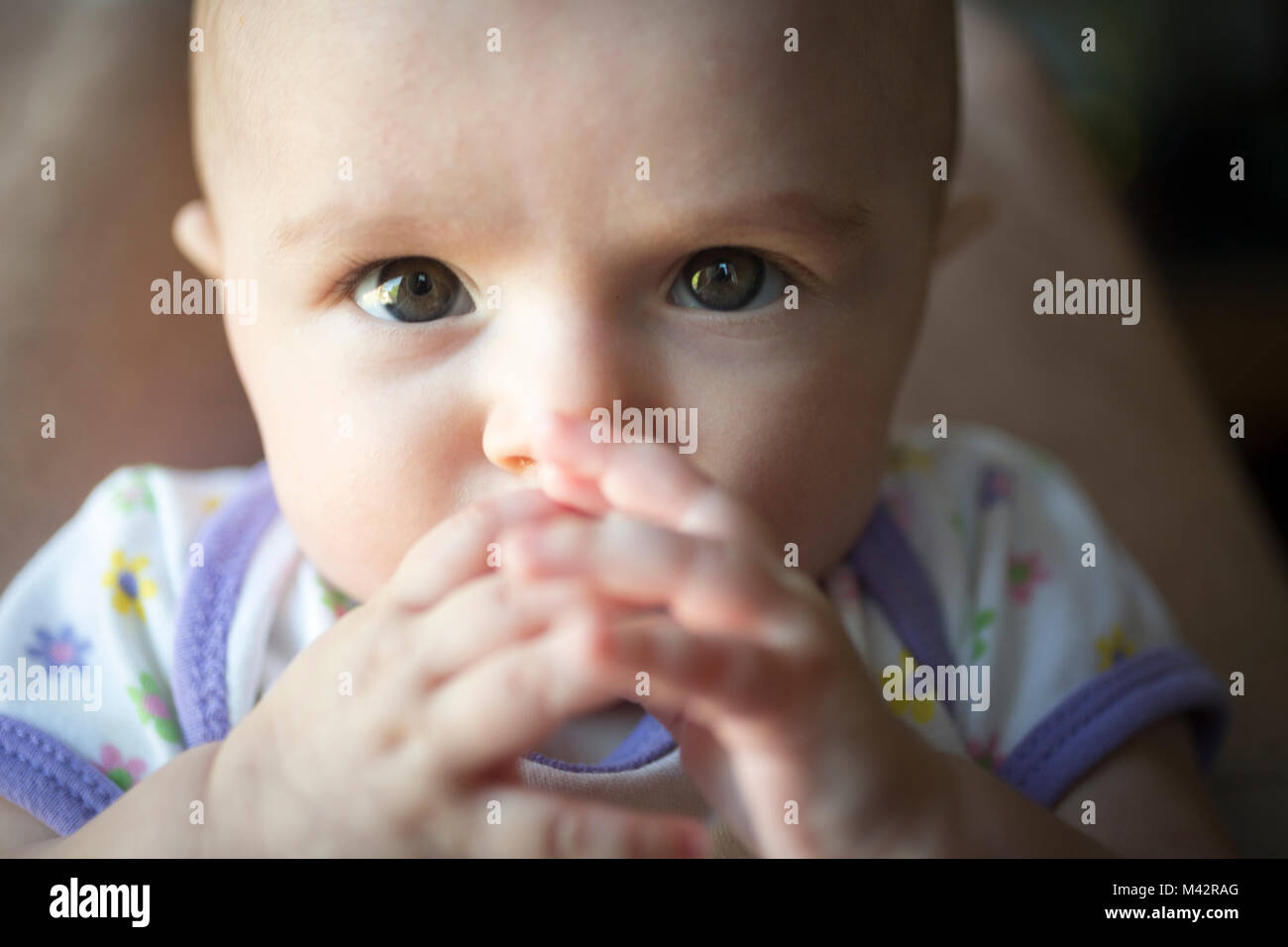 A newborn infant stares deeply with its big eyes Stock Photo - Alamy