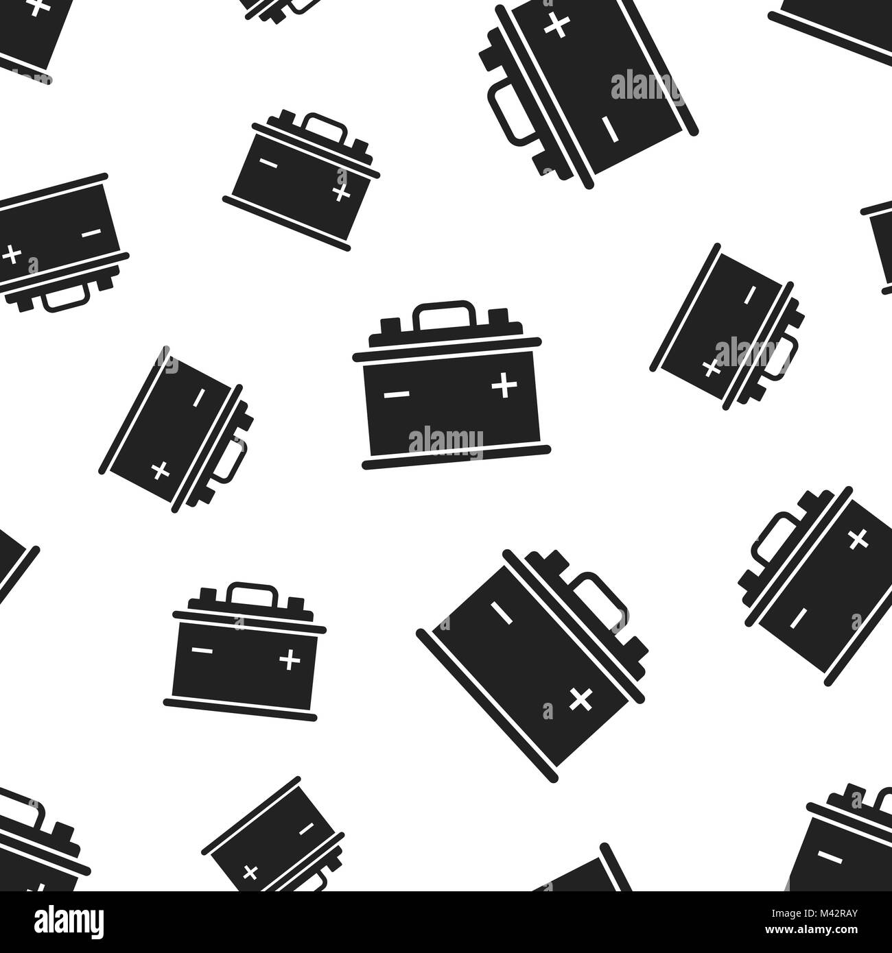 Car battery accumulator seamless pattern background. Business flat ...
