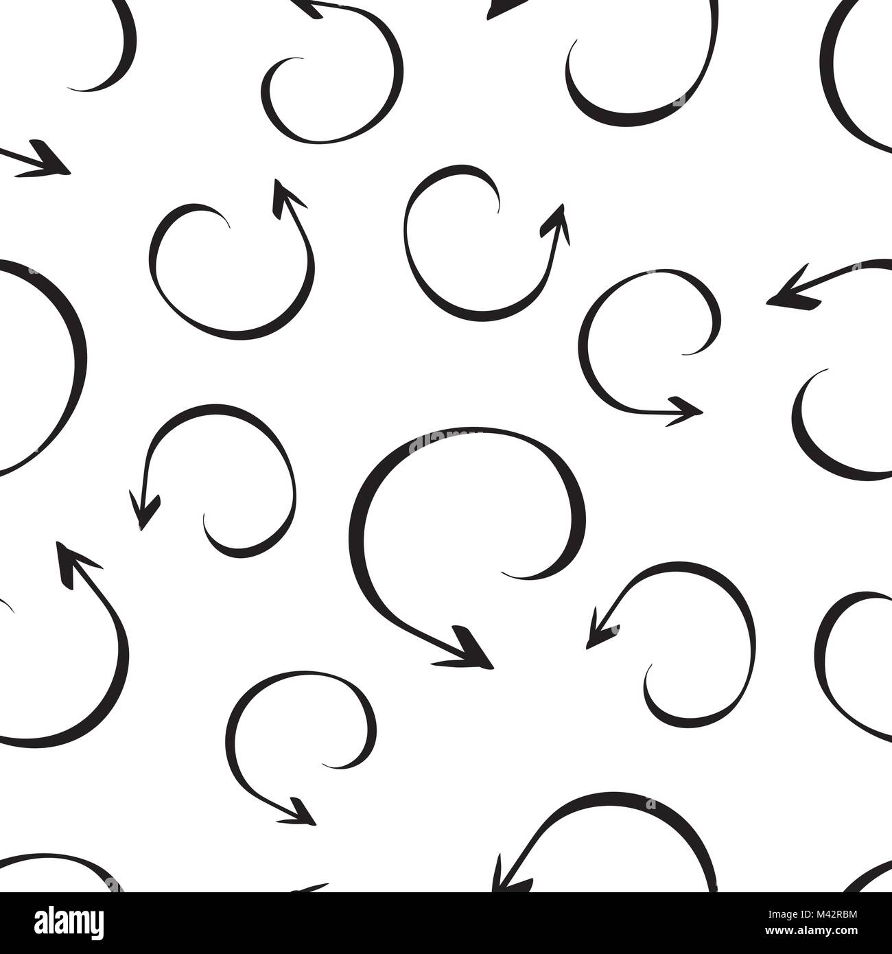 Hand drawn arrow icon seamless pattern background. Business flat vector ...